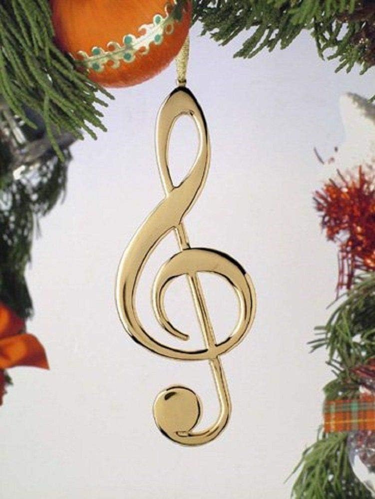 Amazon.com: Broadway Gifts Gold Treble Clef Music Note Christmas ...