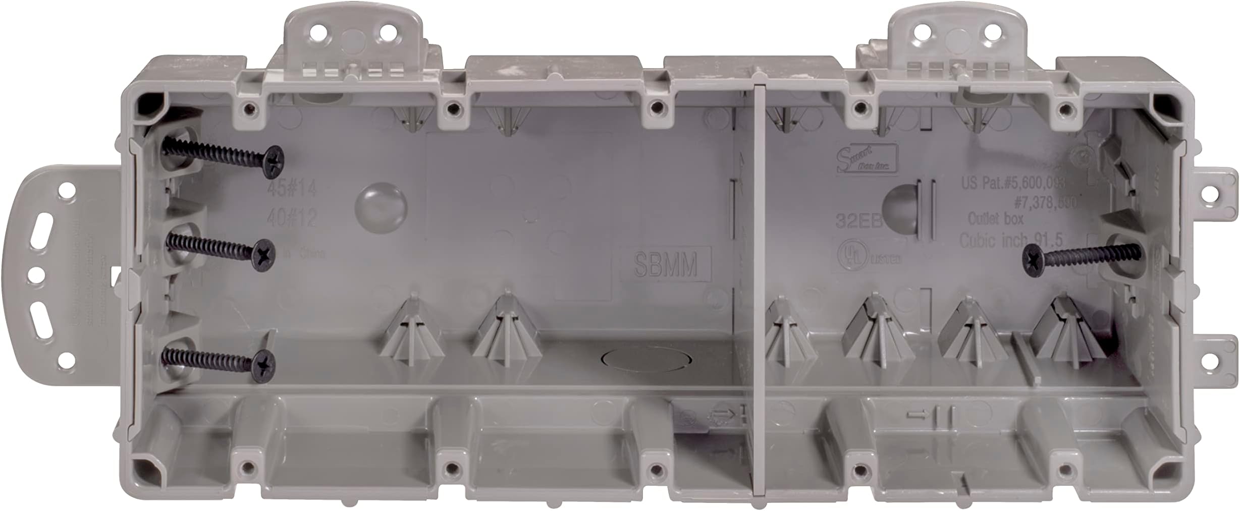 Carlon Shallow Outlet Box 20.0 Cu In Pvc 2 Gang Bulk6 - Electrical ...