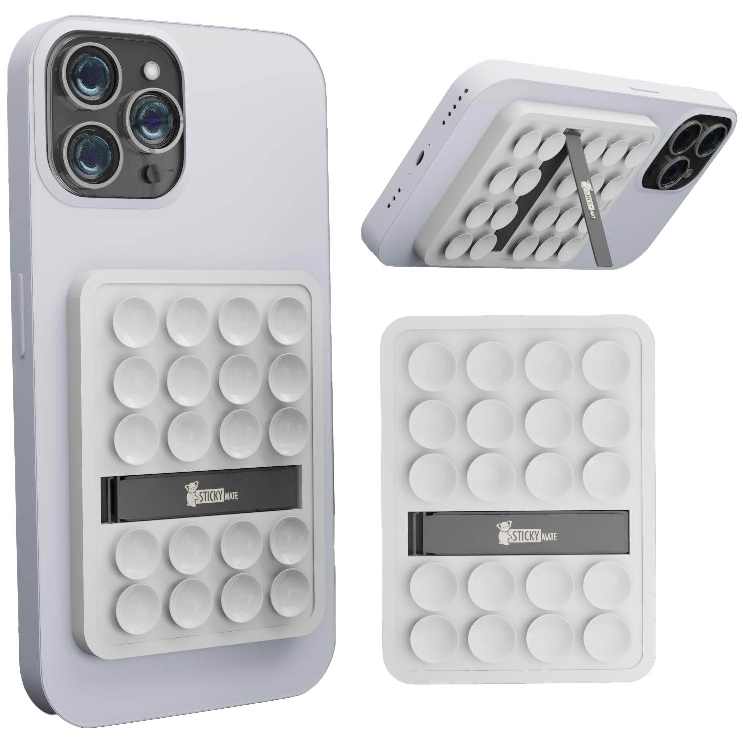 Amazon.com: STICKYMATE Silicone Suction Phone Case with Kickstand ...