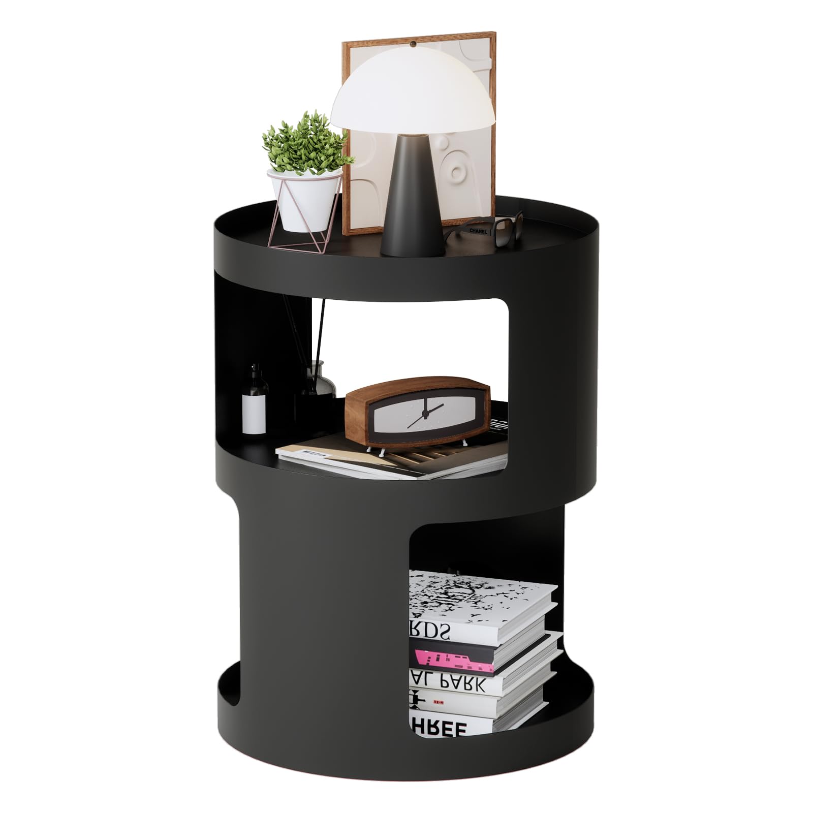 Amazon.com: XIV Side Table, Round End Table, Modern Nightstand, Metal ...