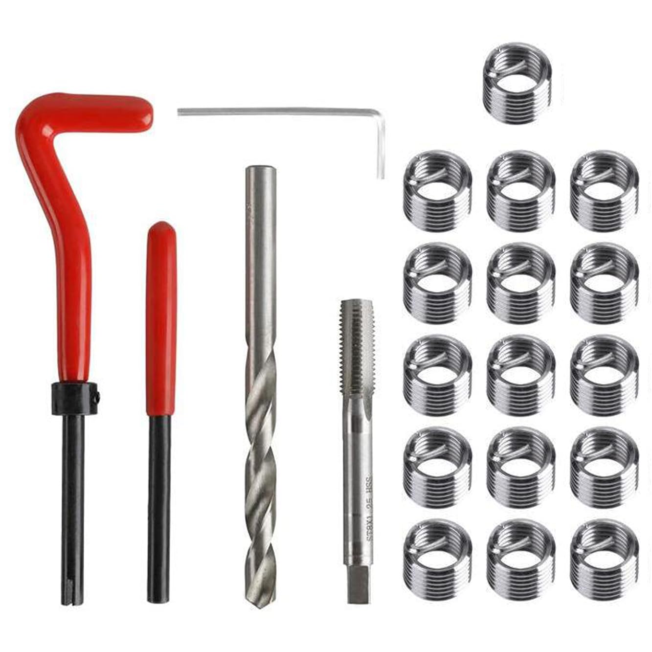 Gasea 30PCS M8 x 1.25mm Metric Thread Repair Insert Kit for Helicoil ...