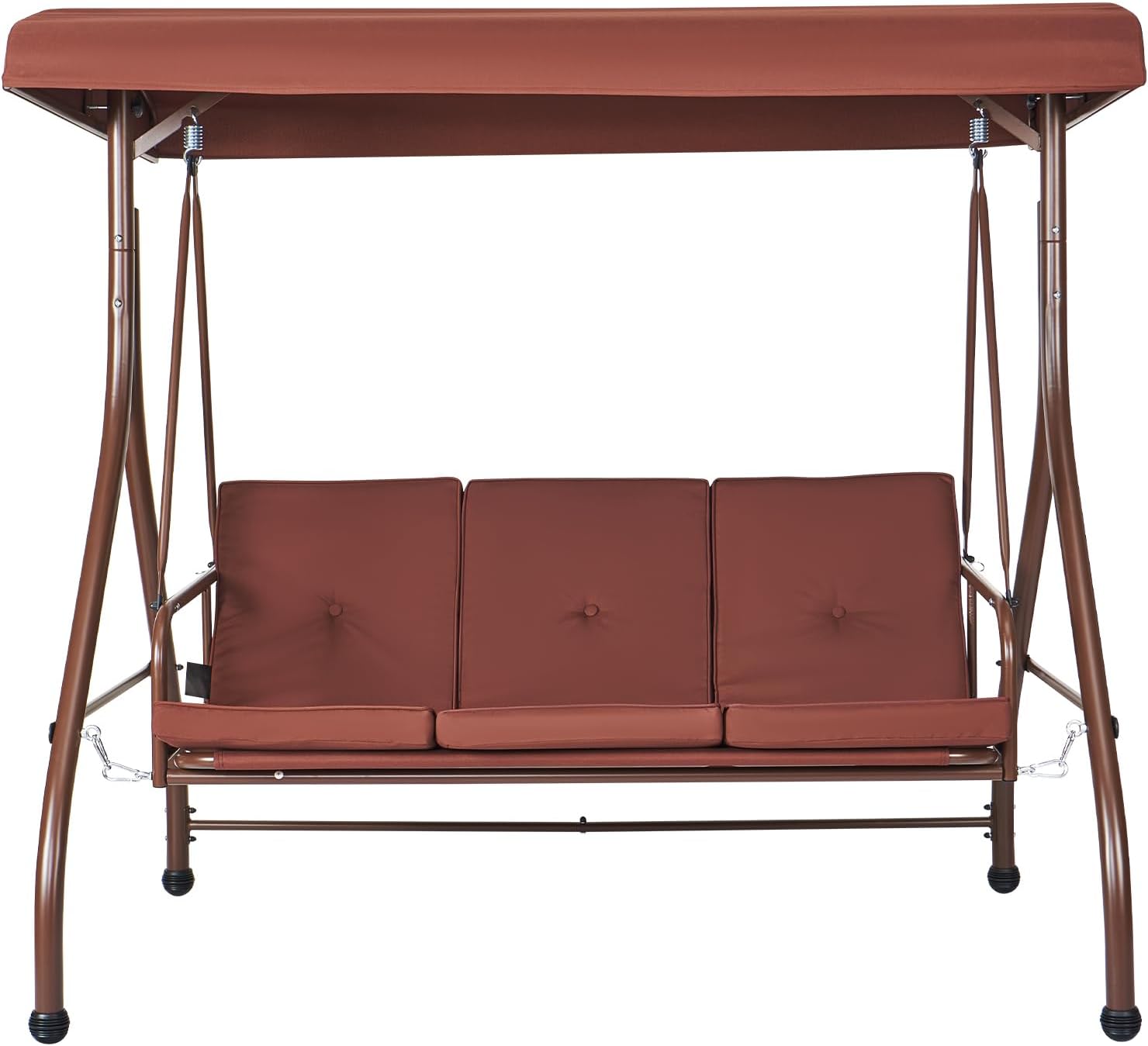 Amazon.com : VEVOR 3-Seat Patio Swing Chair, Converting Canopy Swing ...