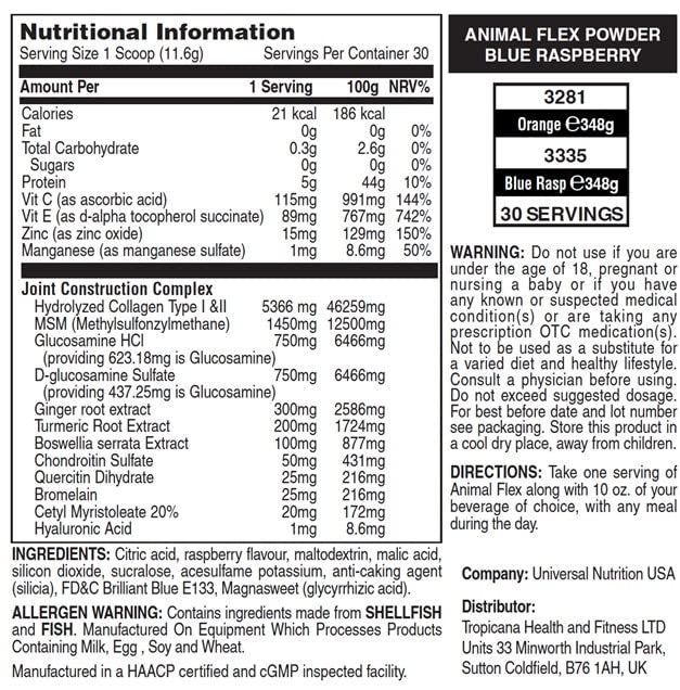 Animal Flex Powder – All-In-One Complete Joint Support Supplement ...