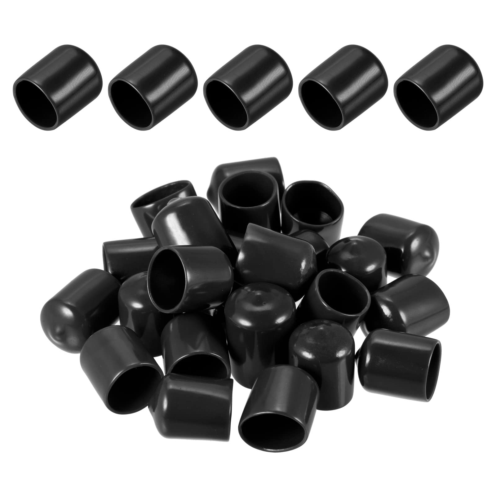 Snapklik.com : 25 Pack 5/8" ID Black Screw Thread Protectors Rubber End ...