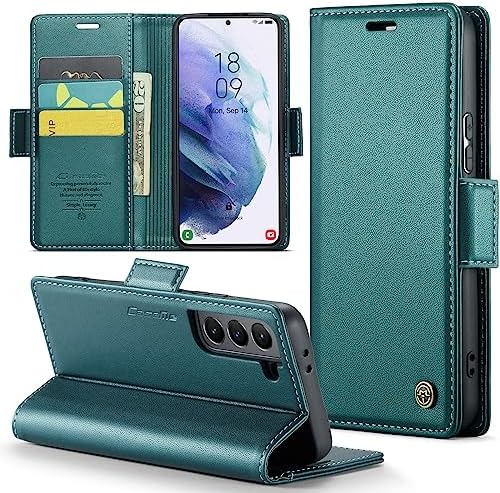 Amazon.com: Samsung Galaxy S21 5G Wallet Case with [RFID Blocking] Card Holder Magnetic ...