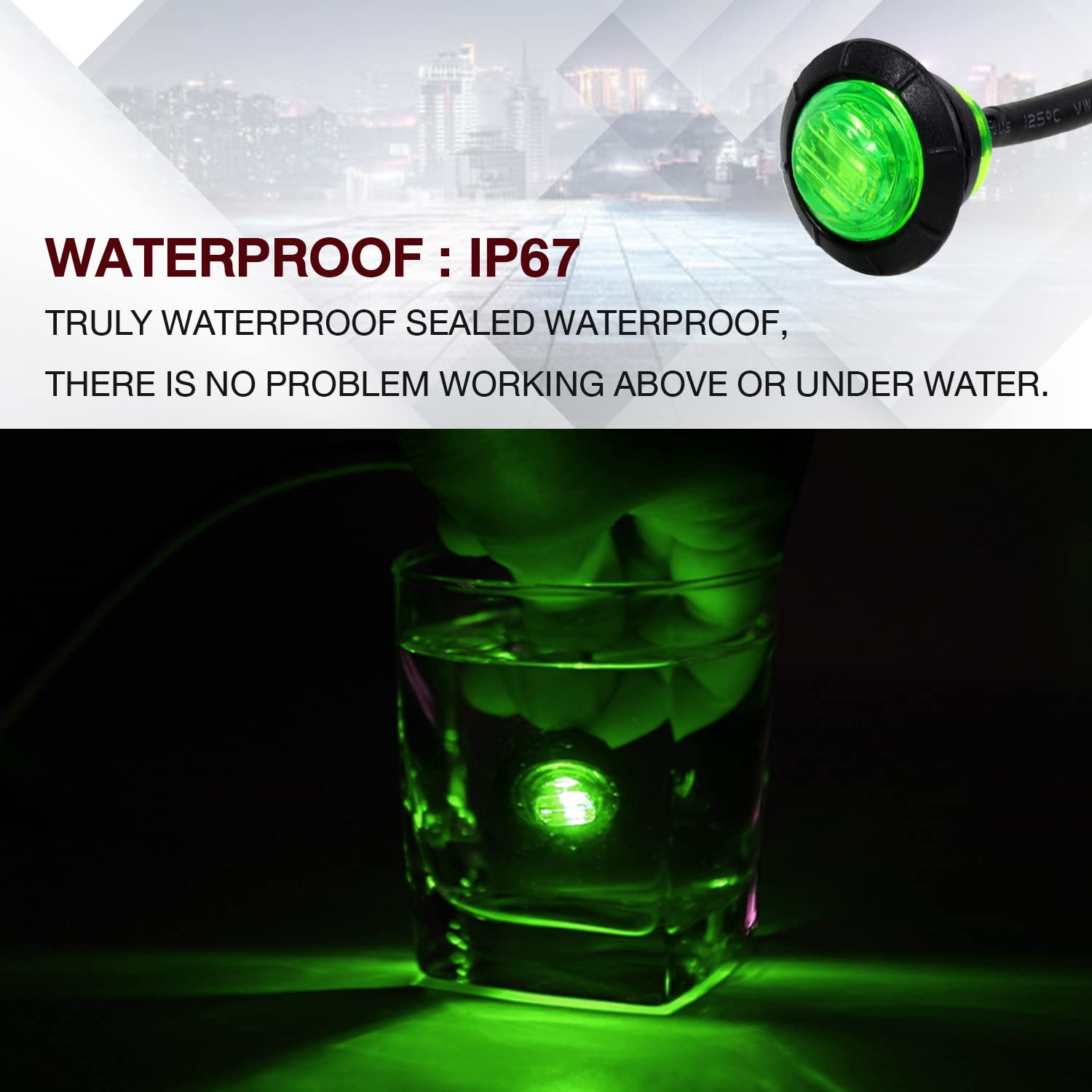 Snapklik.com : TMH (Pack Of 50) 3/4 Inch Round Green LED Side Marker ...