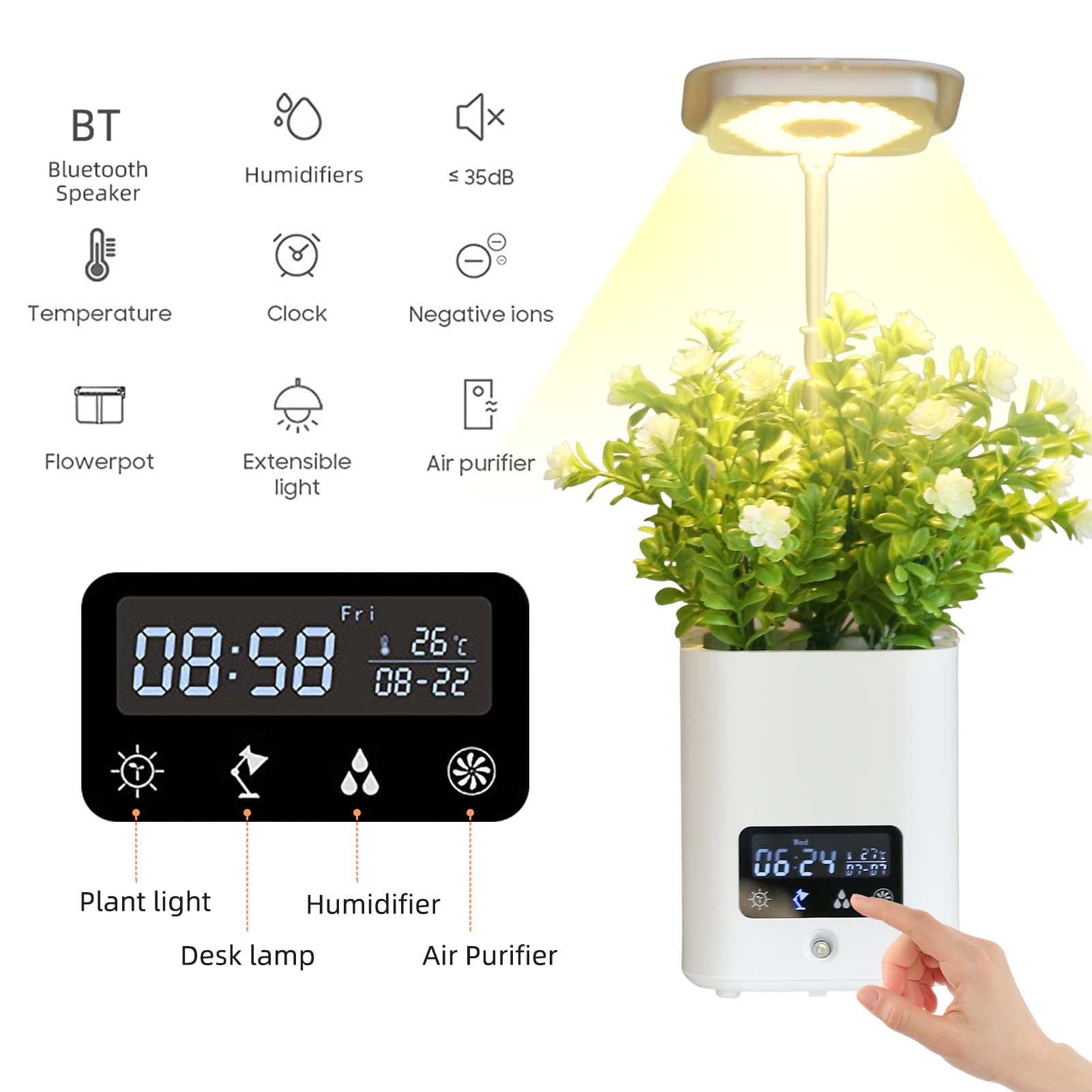 Self Watering Pots Click & Grow Mini Smart Planter With Black Pansy ...