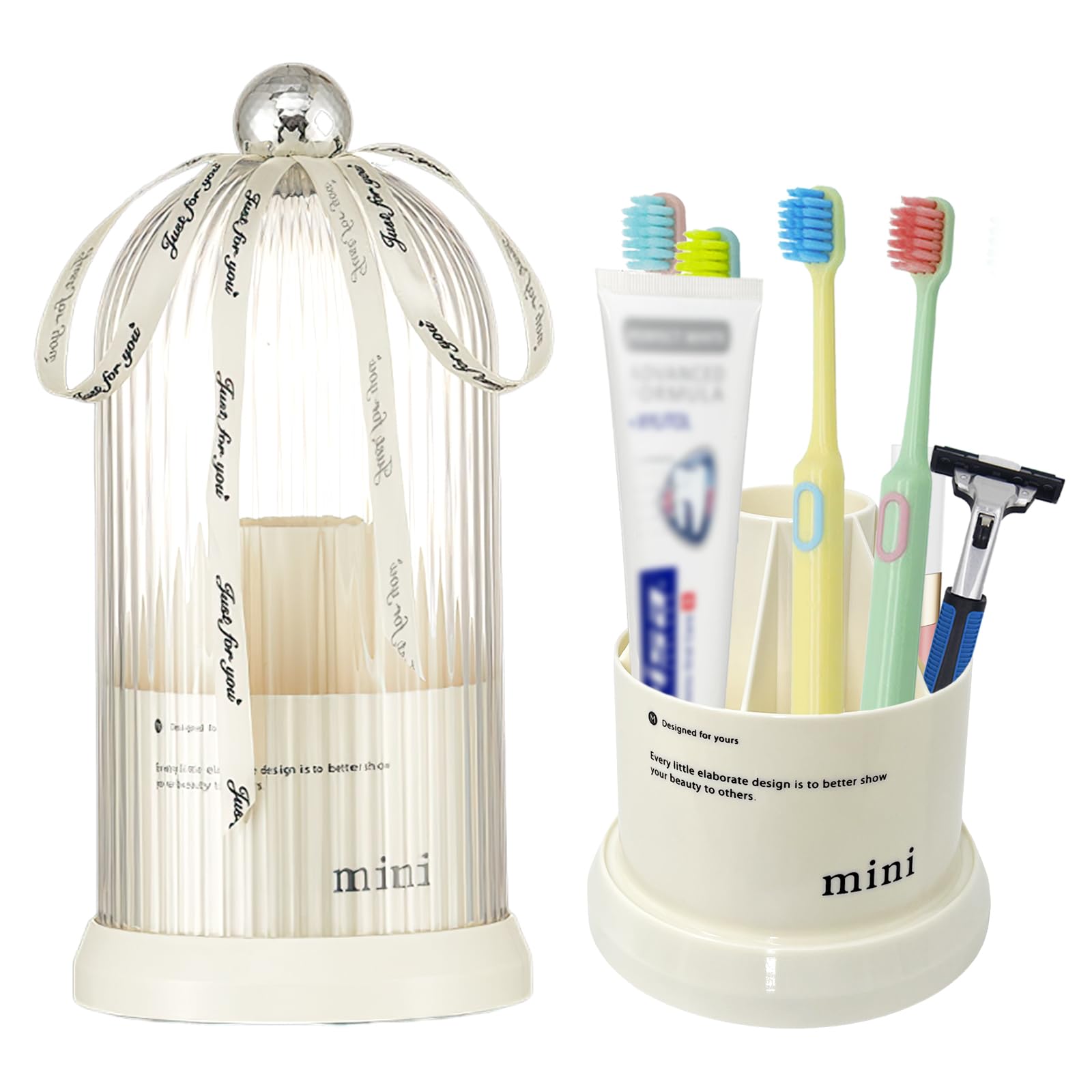 Amazon.com: Multi-Functional Rotating Toothbrush Holders with Sliding ...