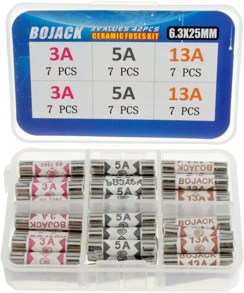 Merriway BH02293 (10 Pcs) BS1362 Fuse Cartridge, 13 amp - Pack of 10 ...