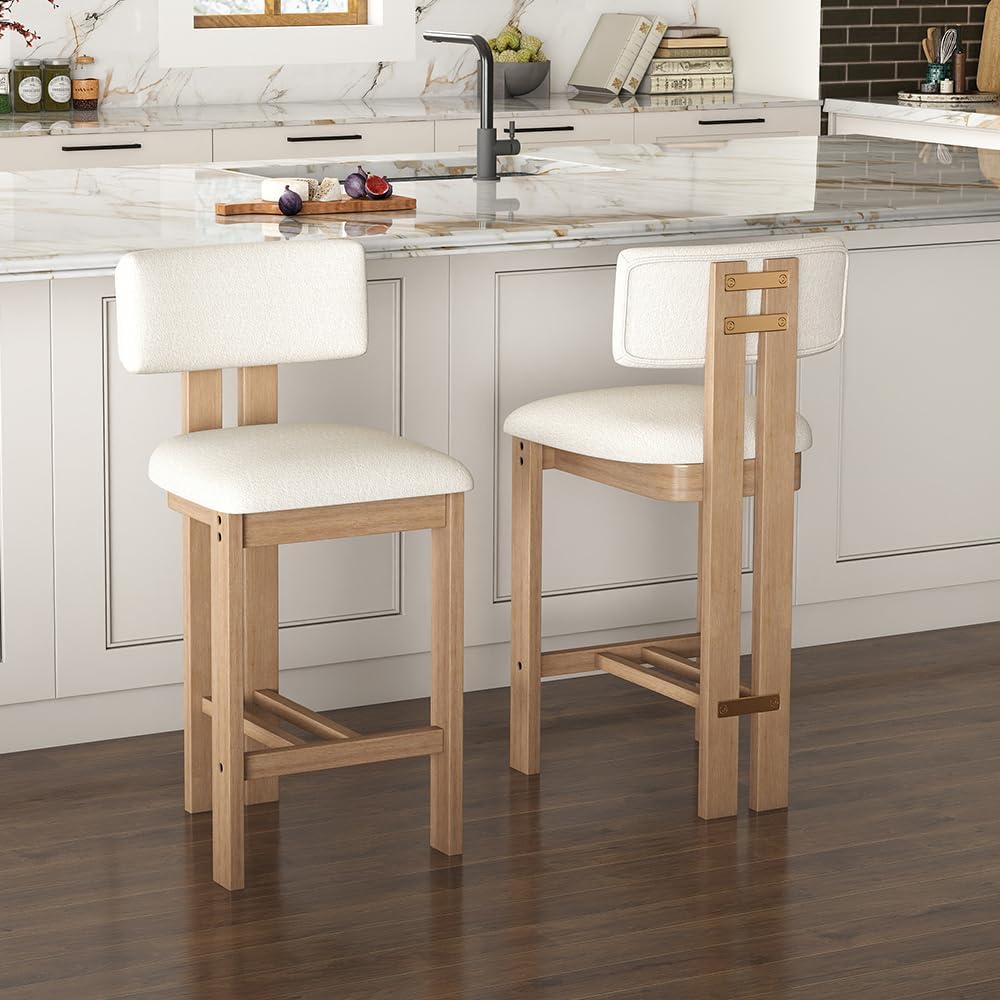 Amazon.com: Wahson 26" Farmhouse Bar Stools Set of 2, Modern Armless ...