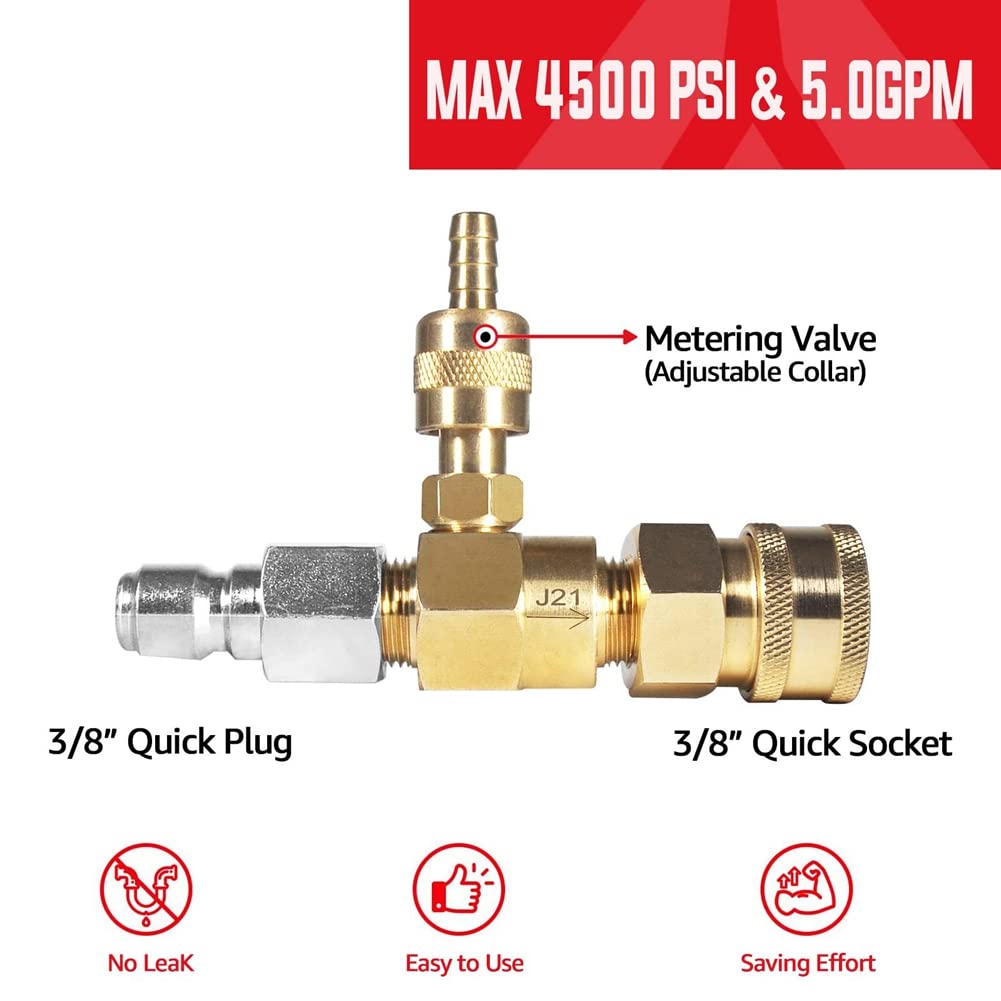 Pressure Washer Soap Injector 2 3 GPM 1.8 Mm Chemical Injector High