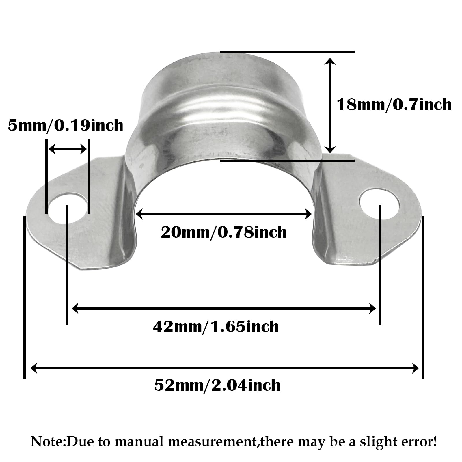 U Bracket 50pcs Stainless-steel Pipe Straps M5 Heavy Duty Pipe Support ...