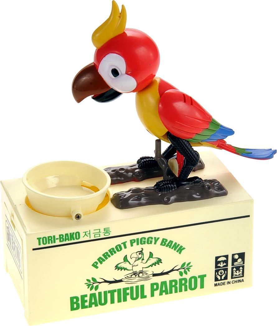 Amazon.com : PowerTRC Parrot Coin Bank for Kids, Cute Money Bank for ...