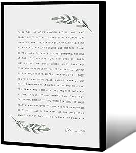 Amazon.com: Christian Canvas Wall Art,Colossians 3 12-17 Bible Verse ...
