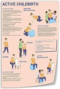 Amazon.com: Birthing Positions Poster Antenatal Education Poster (3) Wall Poster Art Canvas ...