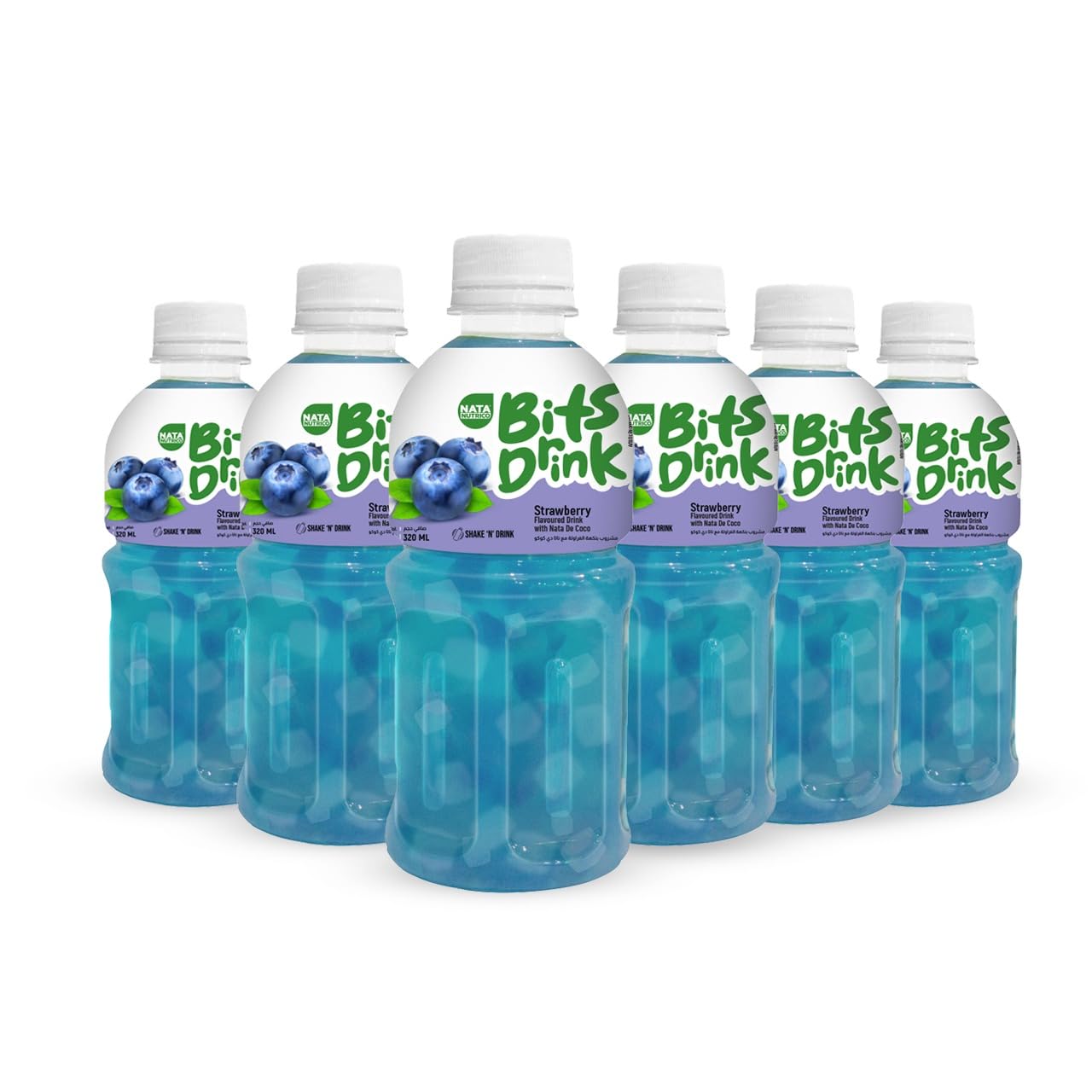 Nata Nutrico Bits Blueberry Drink with Nata De Coco–320ml (Pack of 6 ...