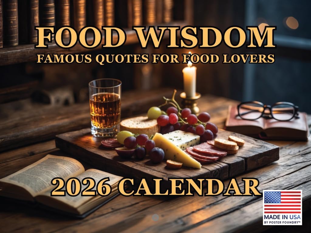 Foodie Wisdom Calendar 2026 Famous Food Lover Quotes Monthly Wall ...