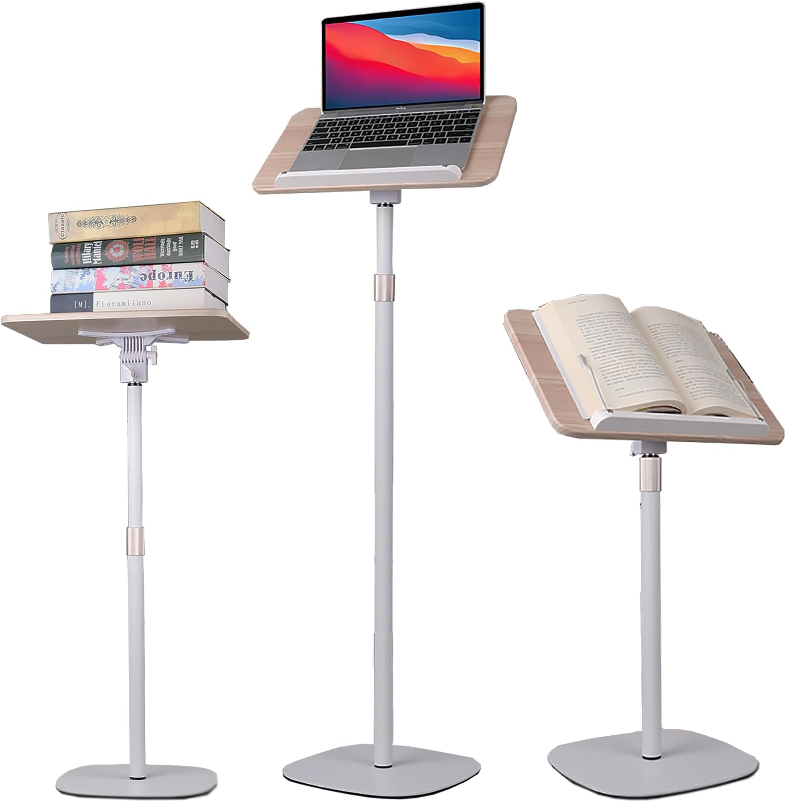 Amazon.com : Snughome Floor Book Stand with Removable Tray, Wood ...