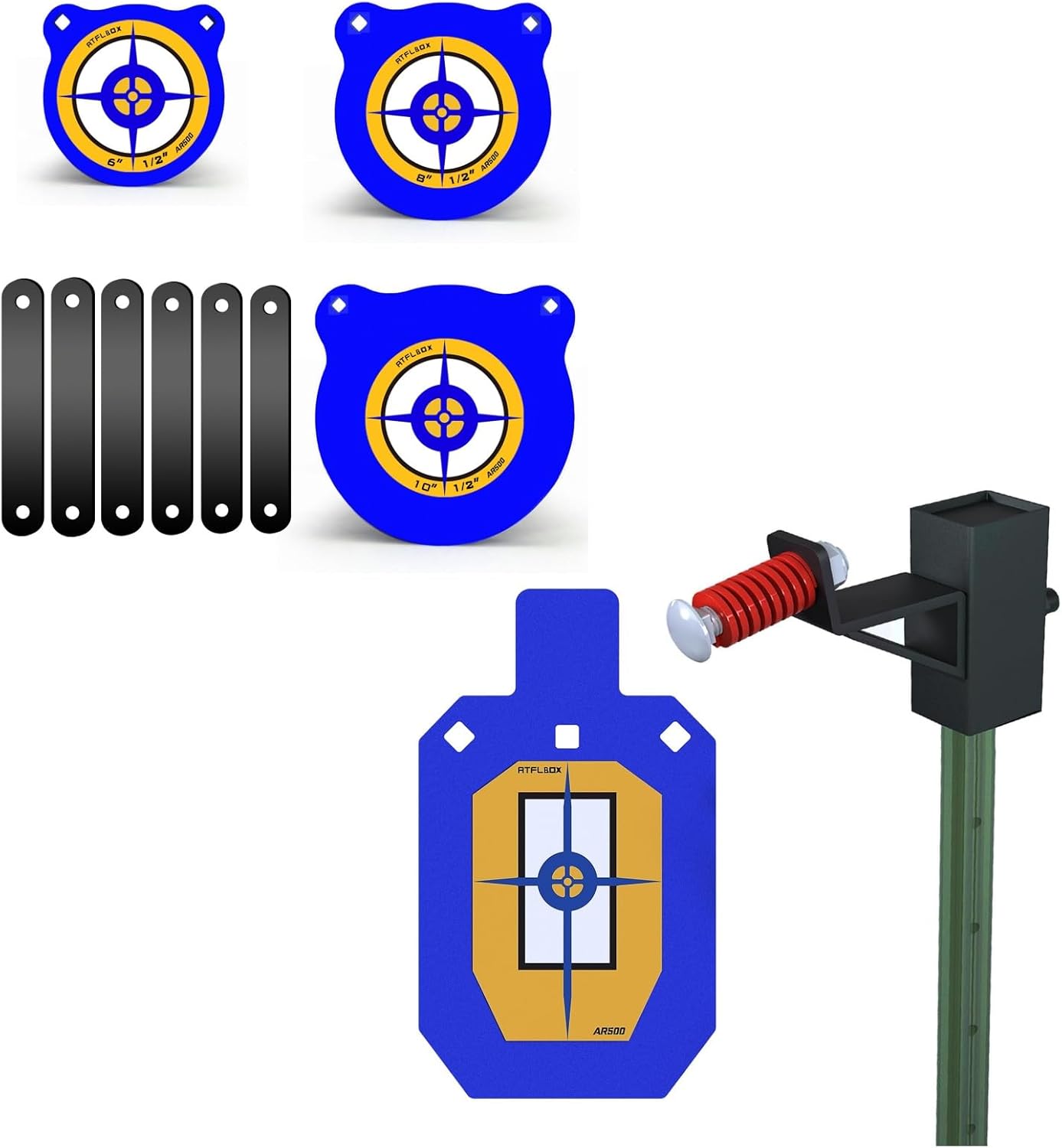 Amazon.com : Atflbox 1/2 inch Thick AR500 Steel Target with T-Post ...