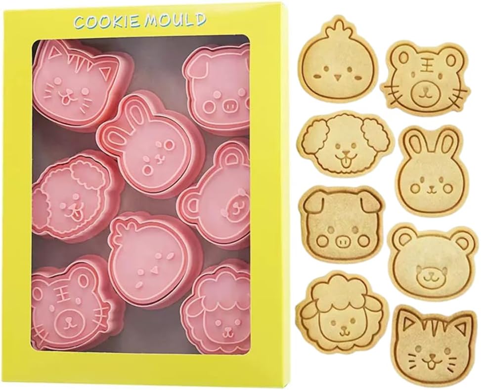 Amazon.com: oneZHI 8 Pcs Kawaii Cookie Cutters Cute Cartoon Embossed ...