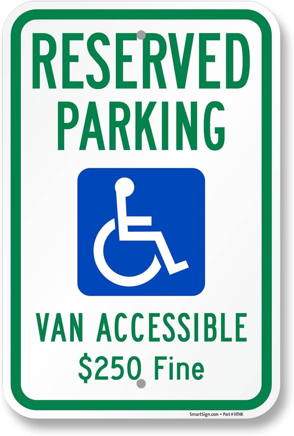 Amazon.com: R99C Combo Handicap Parking Only Van Accessible Minimum ...