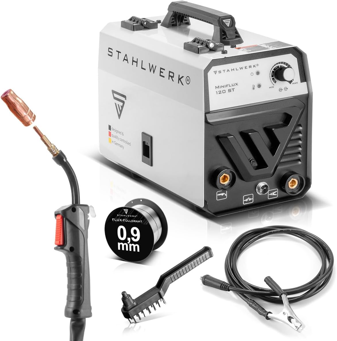 Saldatrice a filo animato STAHLWERK Mini FLUX 120 ST con avanzamento ...