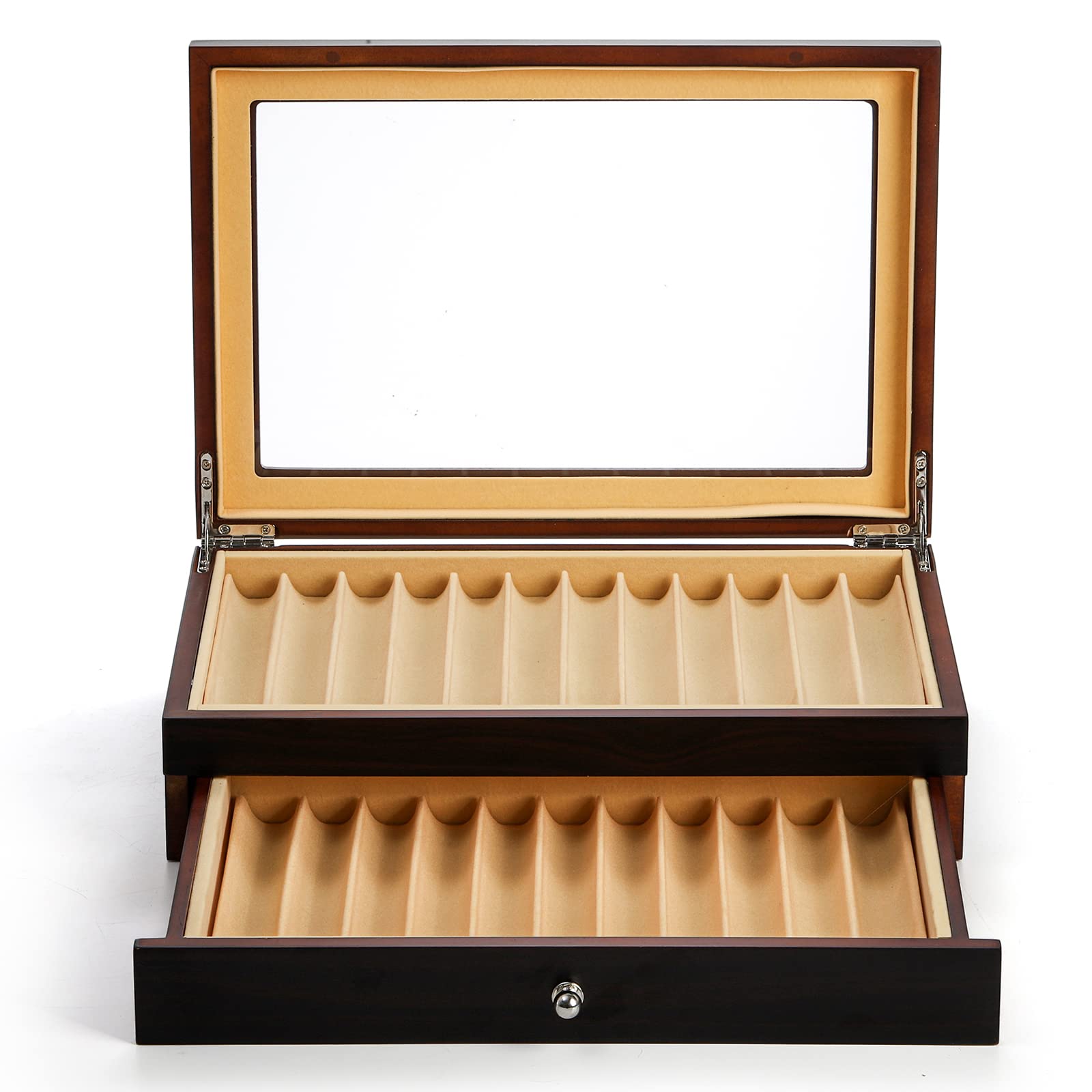 Yesland 2 Layer Ebony Wood Pen Display Box, 23 Slot Fountain Pen ...