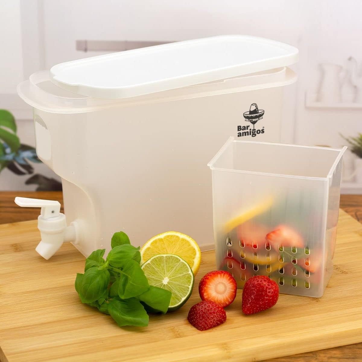 Fruit Infusing Water Dispenser Container with Tap 3.5L - By Bar Amigos ...