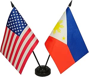 Amazon.com: Philippines & US American Friendship Table Flag Display ...