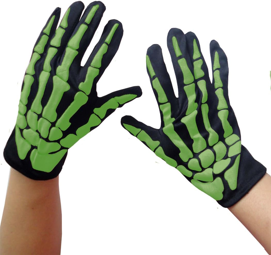 Amazon.com: Naichuo Skeleton Full Finger Gloves,Skull Bone Gloves ...
