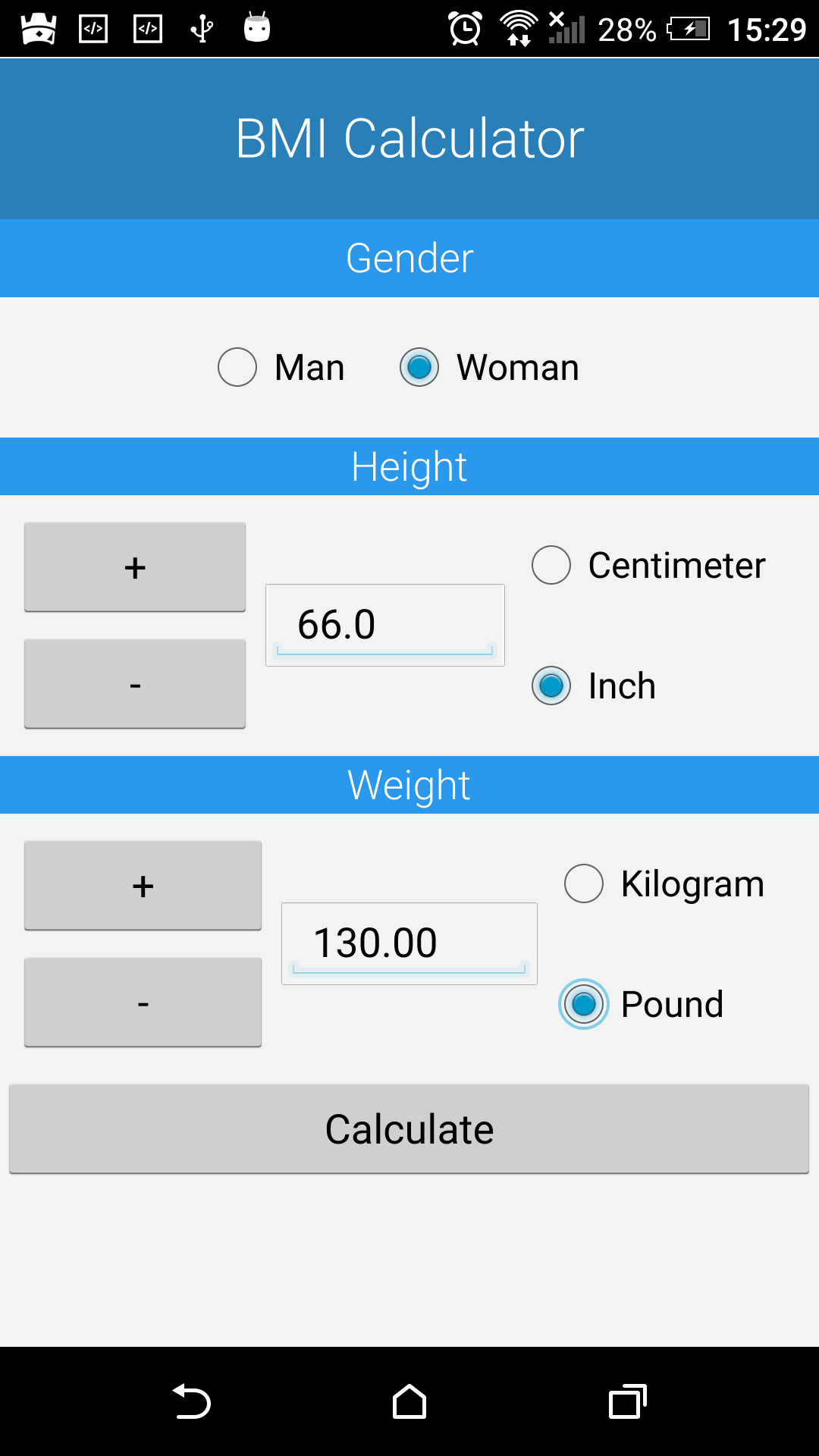 Aplicación Cálculo del IMC en Amazon Appstore