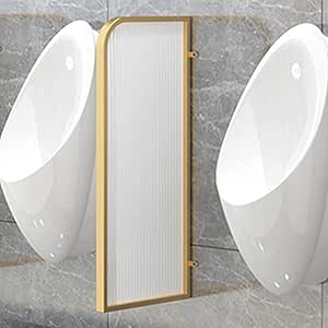 Urinal Screen Toilet Partition Glass Water Repellent Panel - Gold Color Wall-Mounted Men's ...