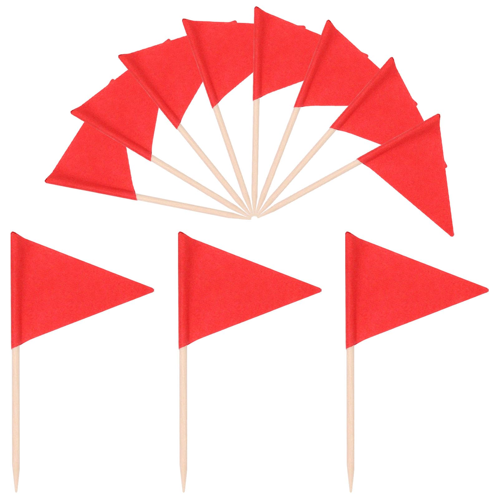 Amazon.com: SWZHAI 100 Pcs Mini Red Flag Toothpicks, Triangle Cupcake ...
