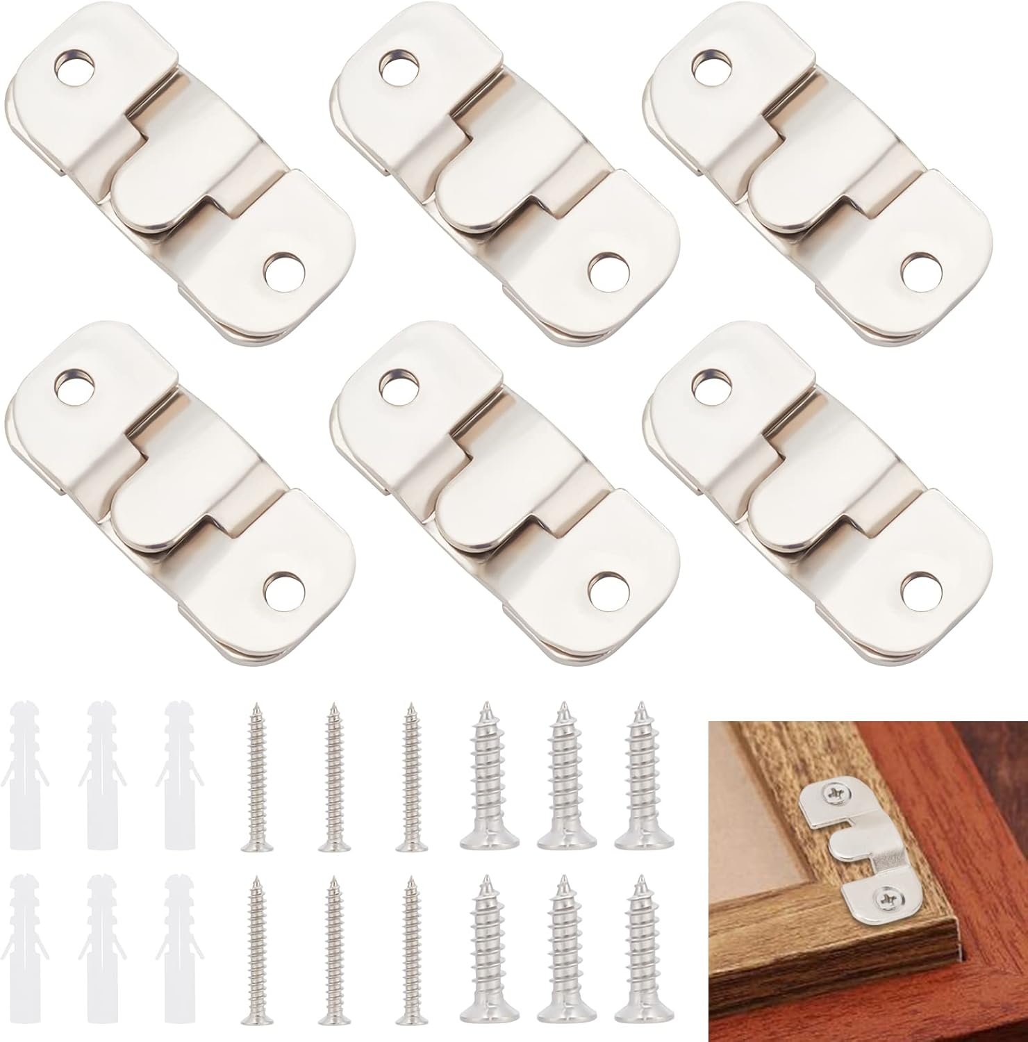 WEBEEDY 10 Pcs Stainless Steel Interlock Hanging Buckle Flush Mount ...
