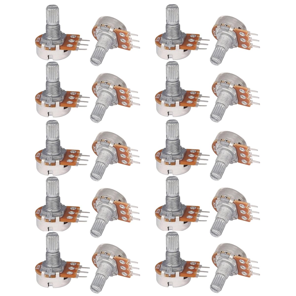 WH148 Single-Joint Potentiometer 10K B10K Variable Resistors 15mm Shaft ...