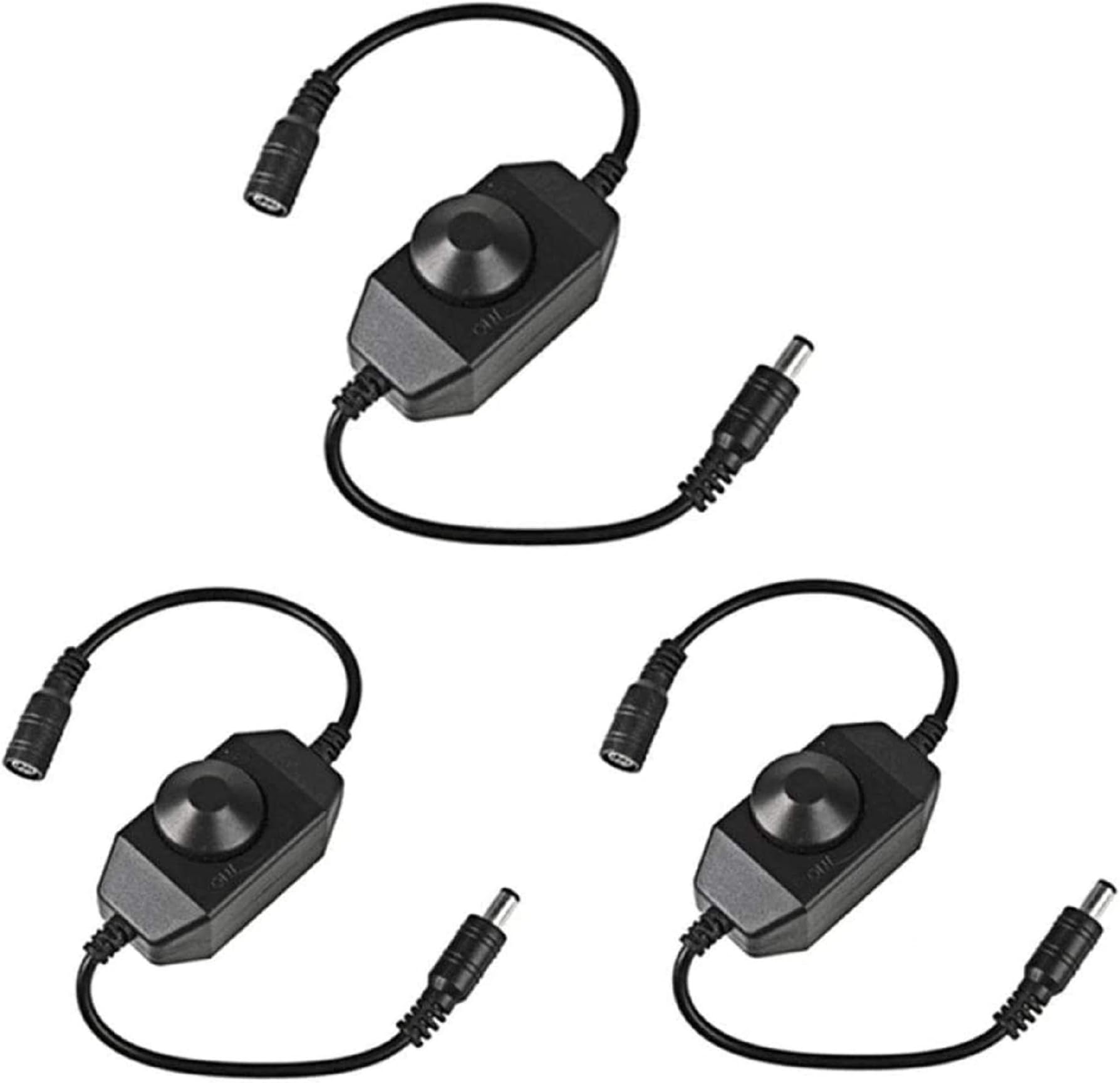 3pcs LED Strip Lights Dimmer, FAVOLCANO DC 12V-24V 6A Dimmer Switch for ...