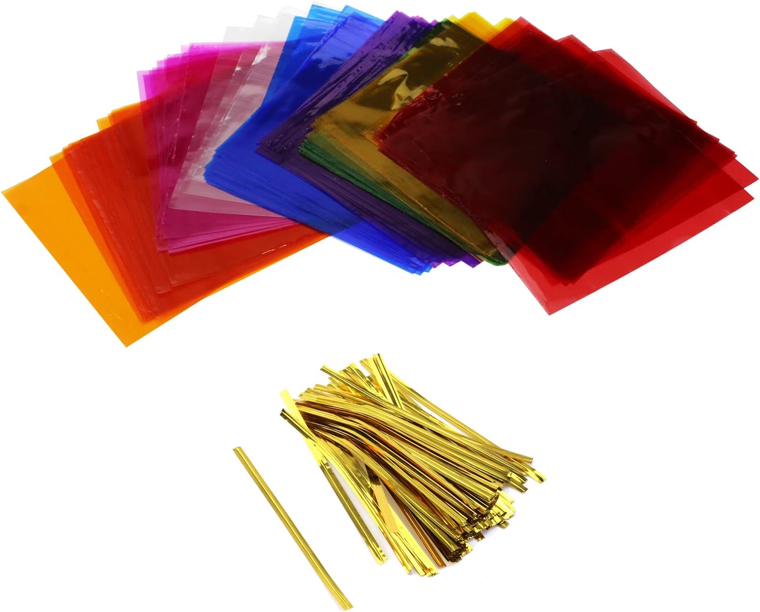 Amazon.com: KUMGROT 80pcs Cellophane Wrap Colored Cellophane Sheets ...