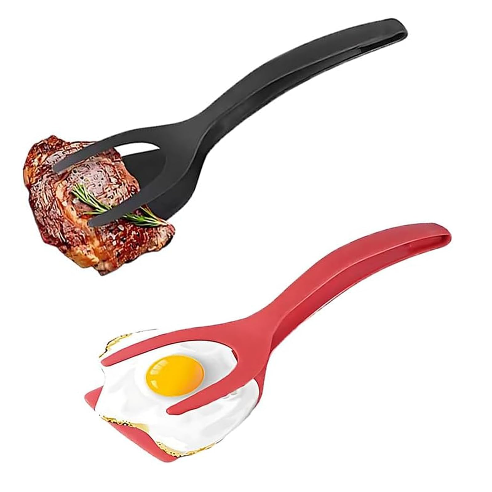 Generic Fried Egg Flipper - 2 in 1 Grip and Flip Spatula Tongs, Egg ...