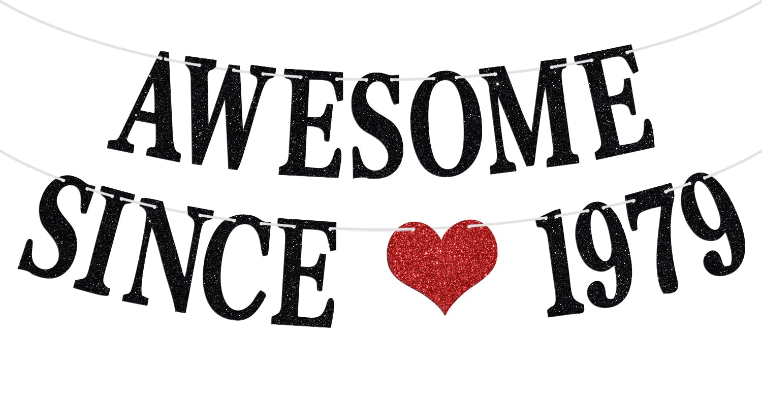 Amazon.com: Awesome Since 1979 Banner, Cheers to 45 Years/Hello 45/45 ...