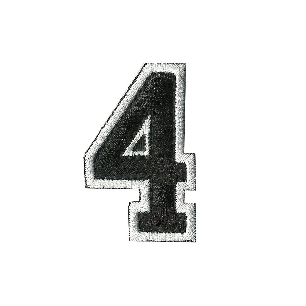 Amazon.com: Tactical Numbers Patches - Black/White - Four : Clothing ...