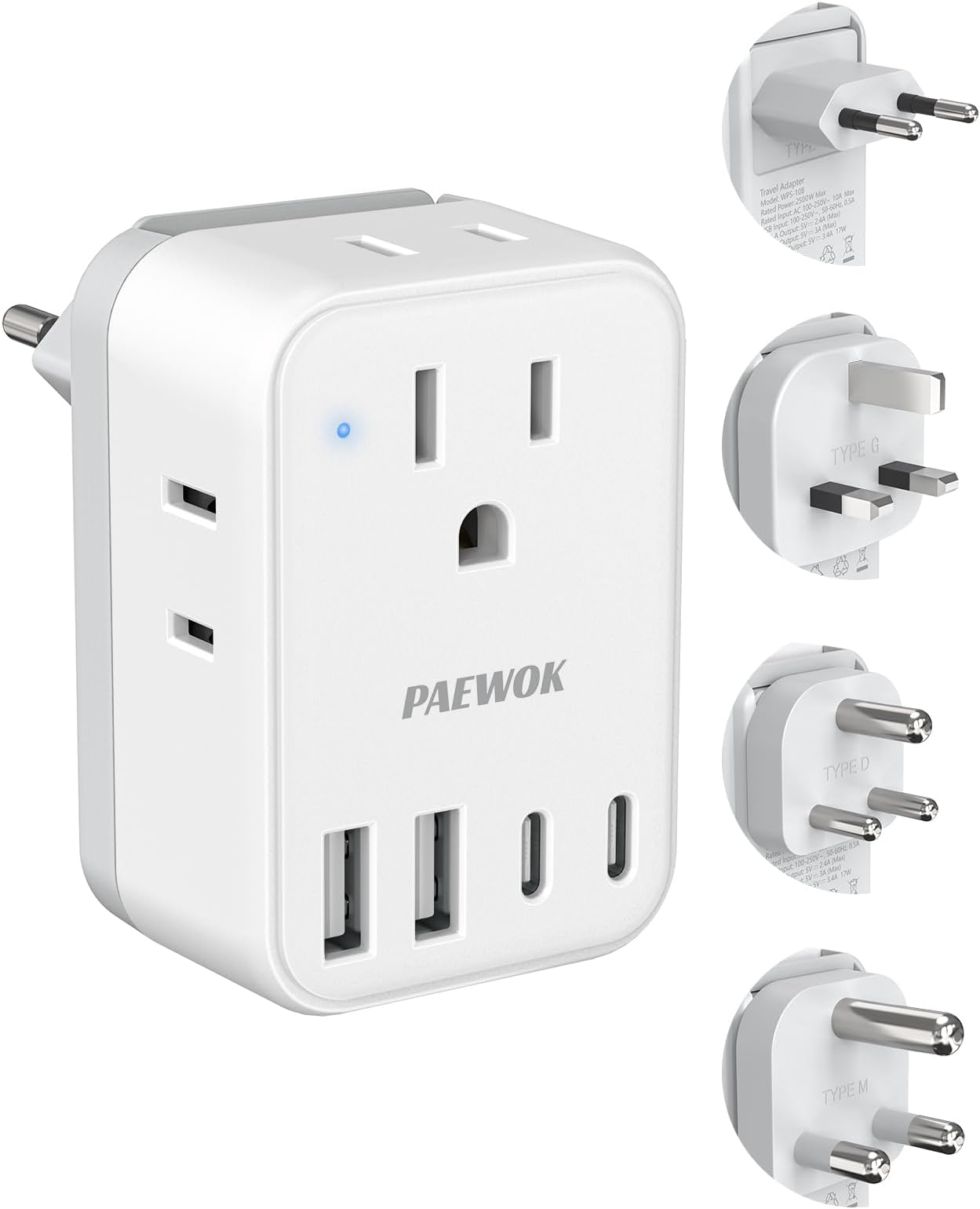 Amazon.com: International Travel Adapter Set, US to UK/EU/South Africa ...