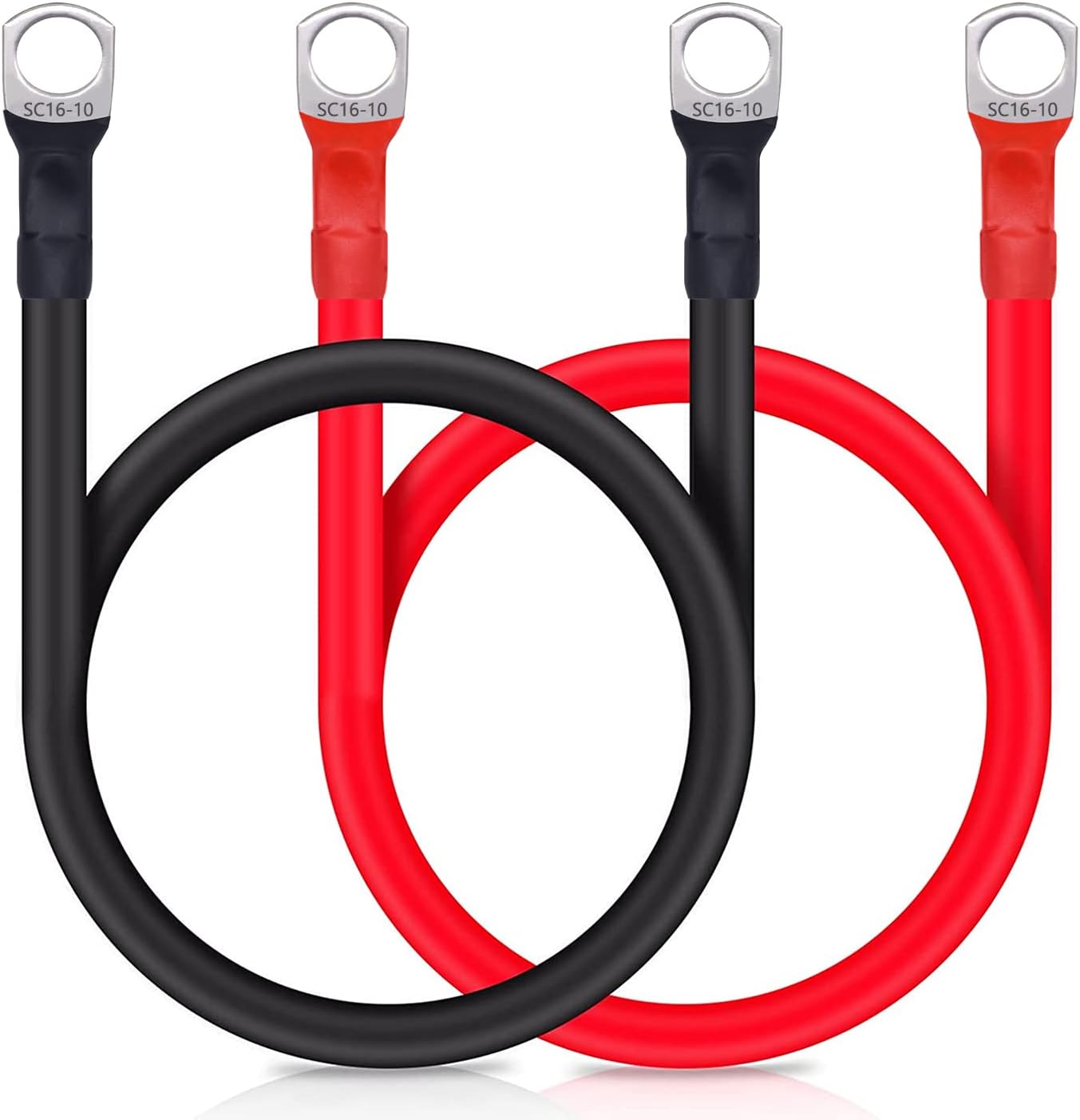 2 Pcs Battery Inverter Cable 16mm² Battery Cable 12V M10 Battery Link ...