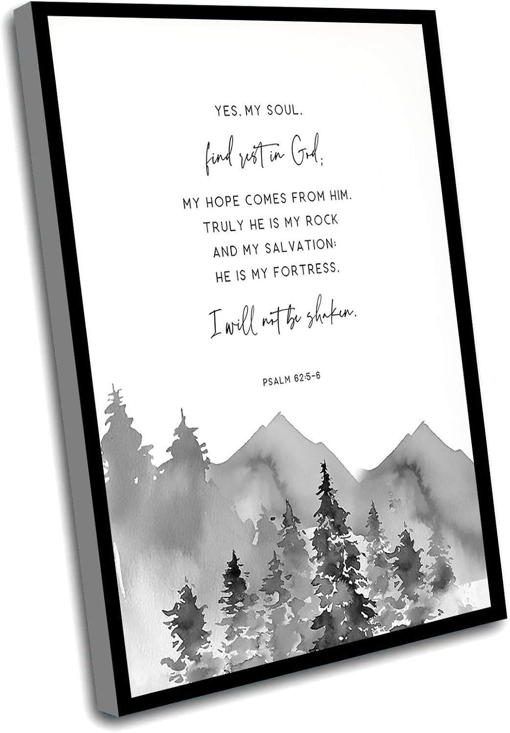 Amazon.com: Windrain Wall Decor Art,Psalm 62 5 6 My Soul Find Rest In ...