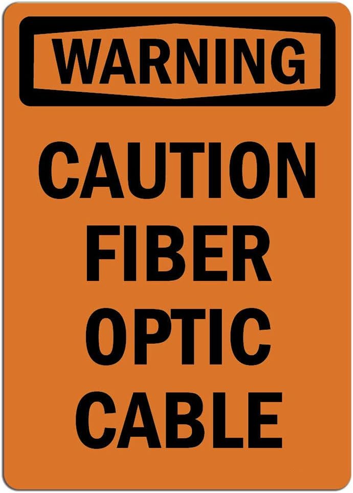 Amazon.com : Warning Sign - Caution Fiber Optic Cable | Label Decal ...