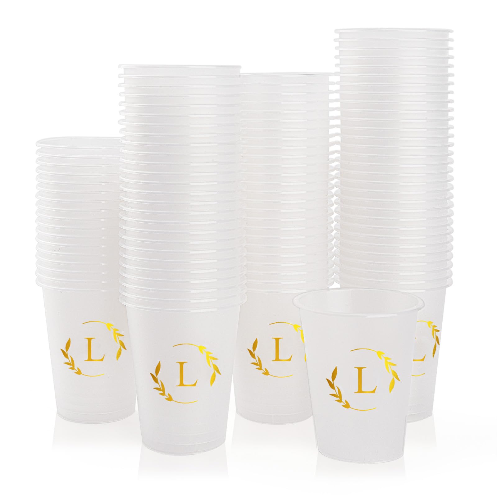 Amazon.com: Lingringdcy 100 Monogrammed Cups Disposable Initial Plastic ...