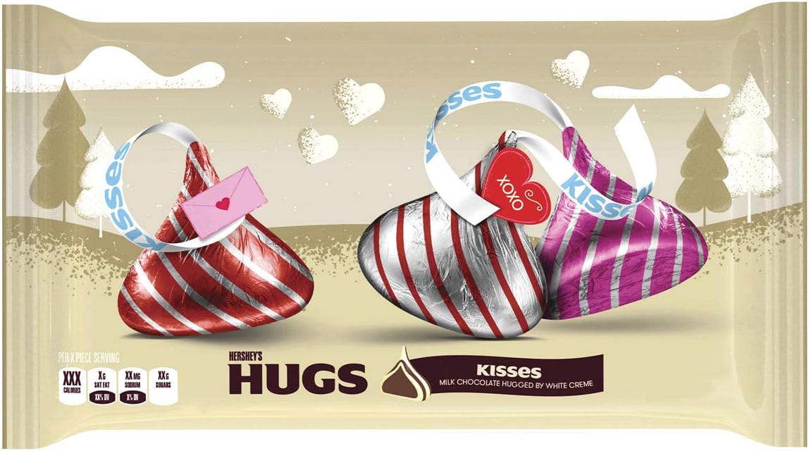 Amazon.com : HERSHEY'S HUGS Milk Chocolate Hugged by White Creme ...