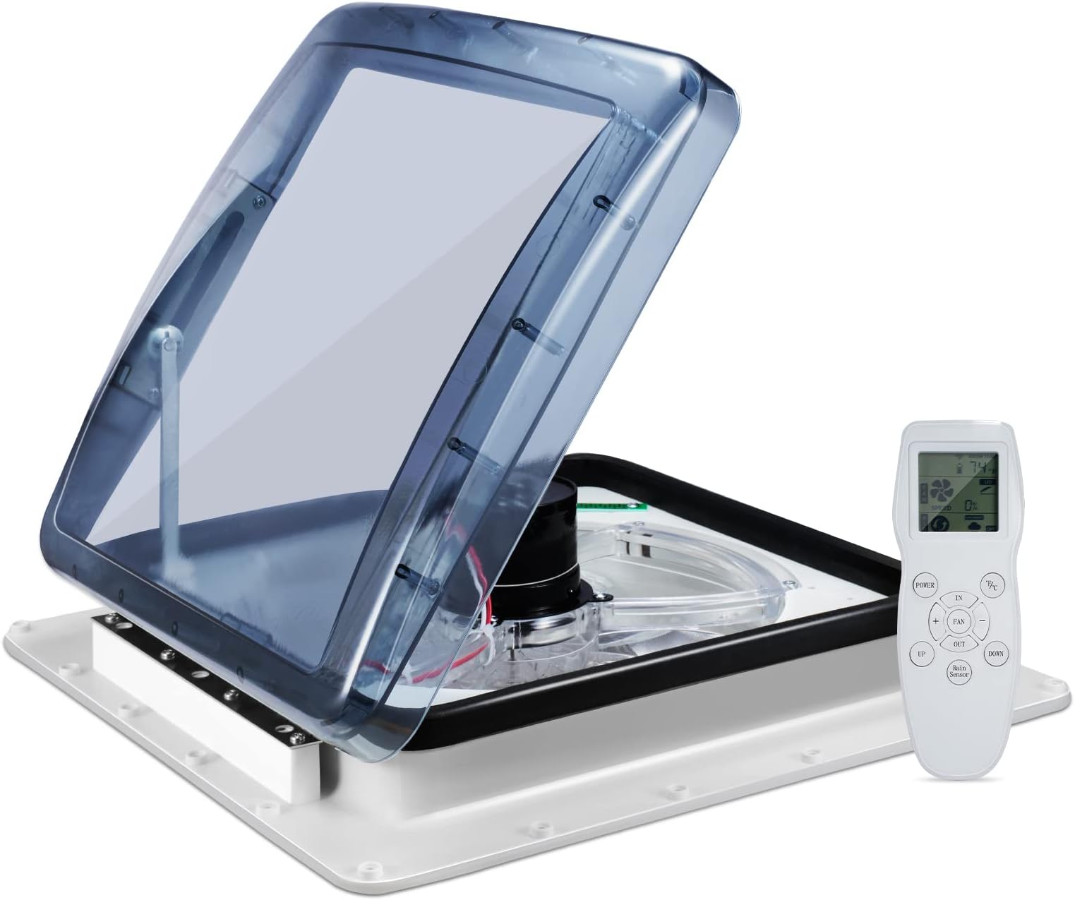 Small Low profile rotary roof vent for vans buses - BLACK - wind driven ...