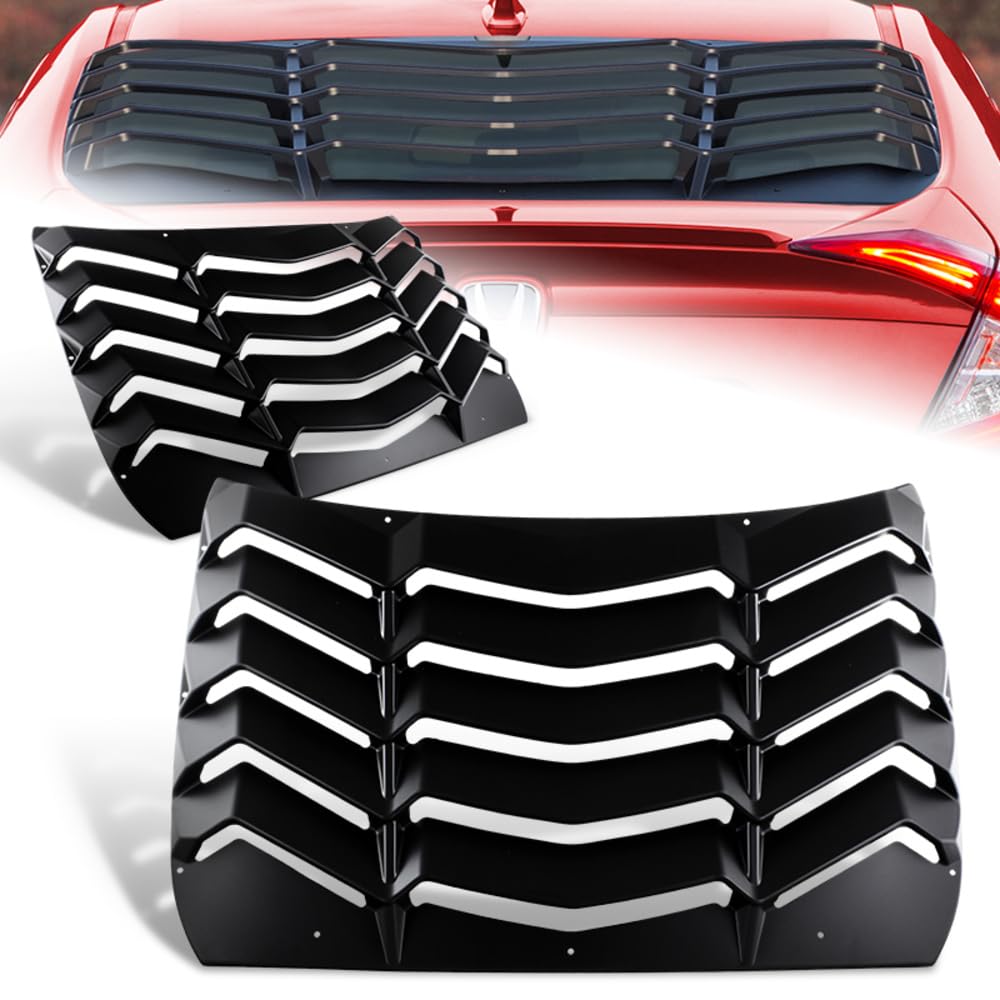 Amazon.com: W-POWER for 10th Gen Civic Rear Side Window Louvers Racing ...