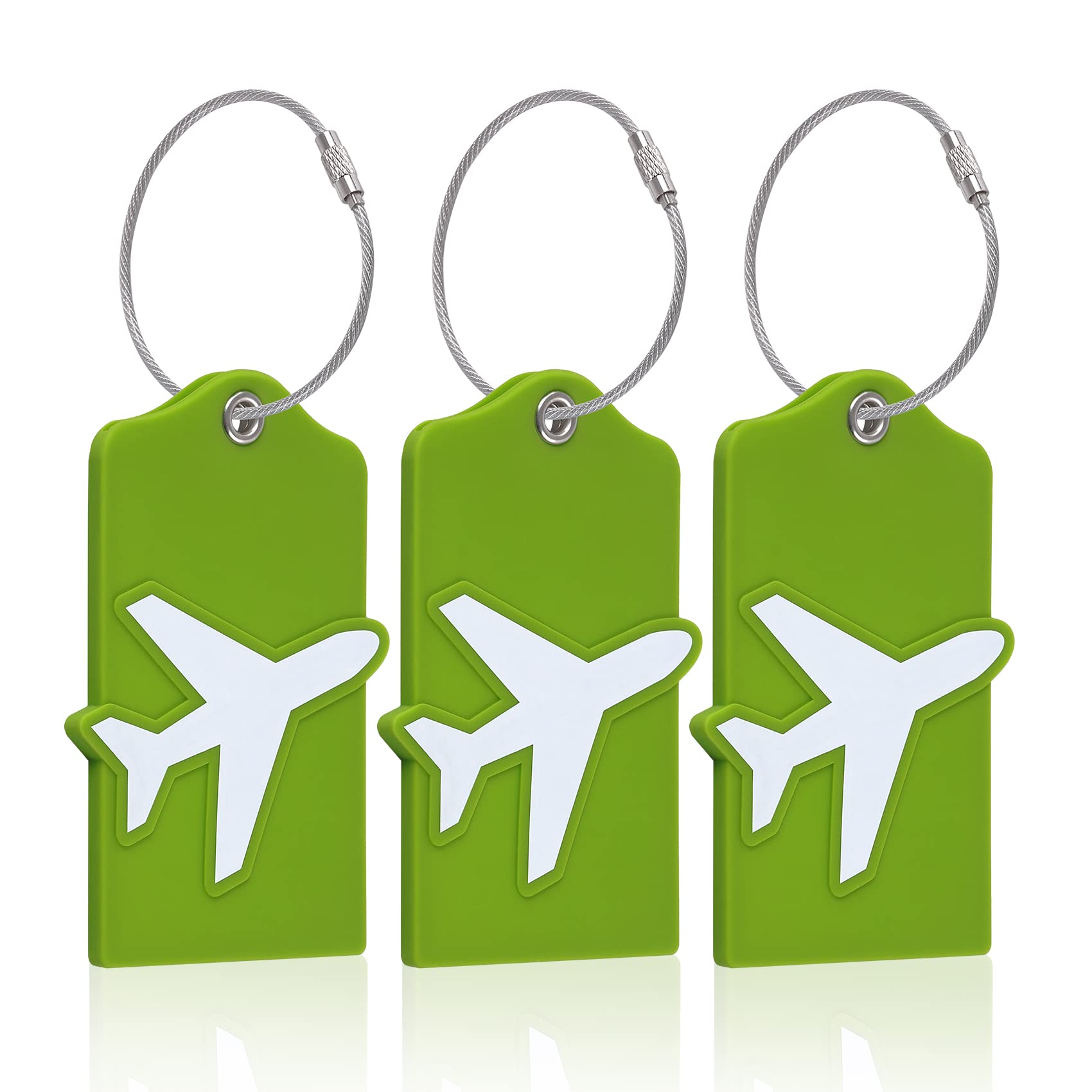 Vigorport Luggage Tags with Name ID Card, 3 Pack Flexible & Bright ...