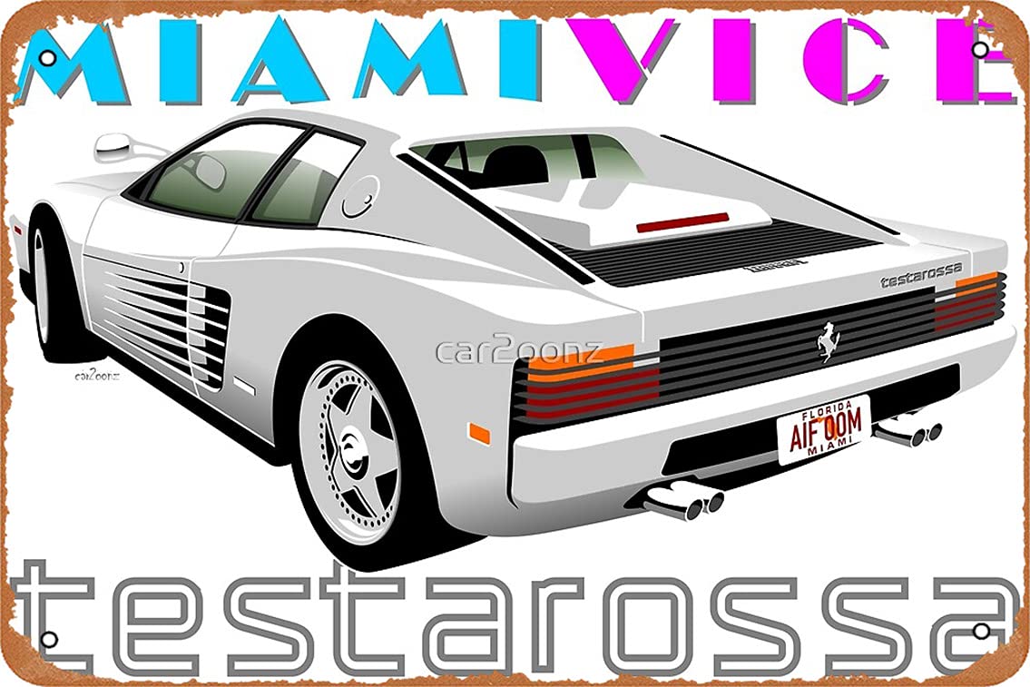 Amazon.com : Ferrari Testarossa from Miami Vice Poster Metal Tin Sign 8 ...